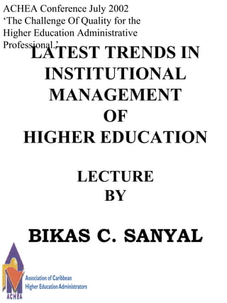 LATEST TRENDS IN INSTITUTIONAL MANAGEMENT | PPT