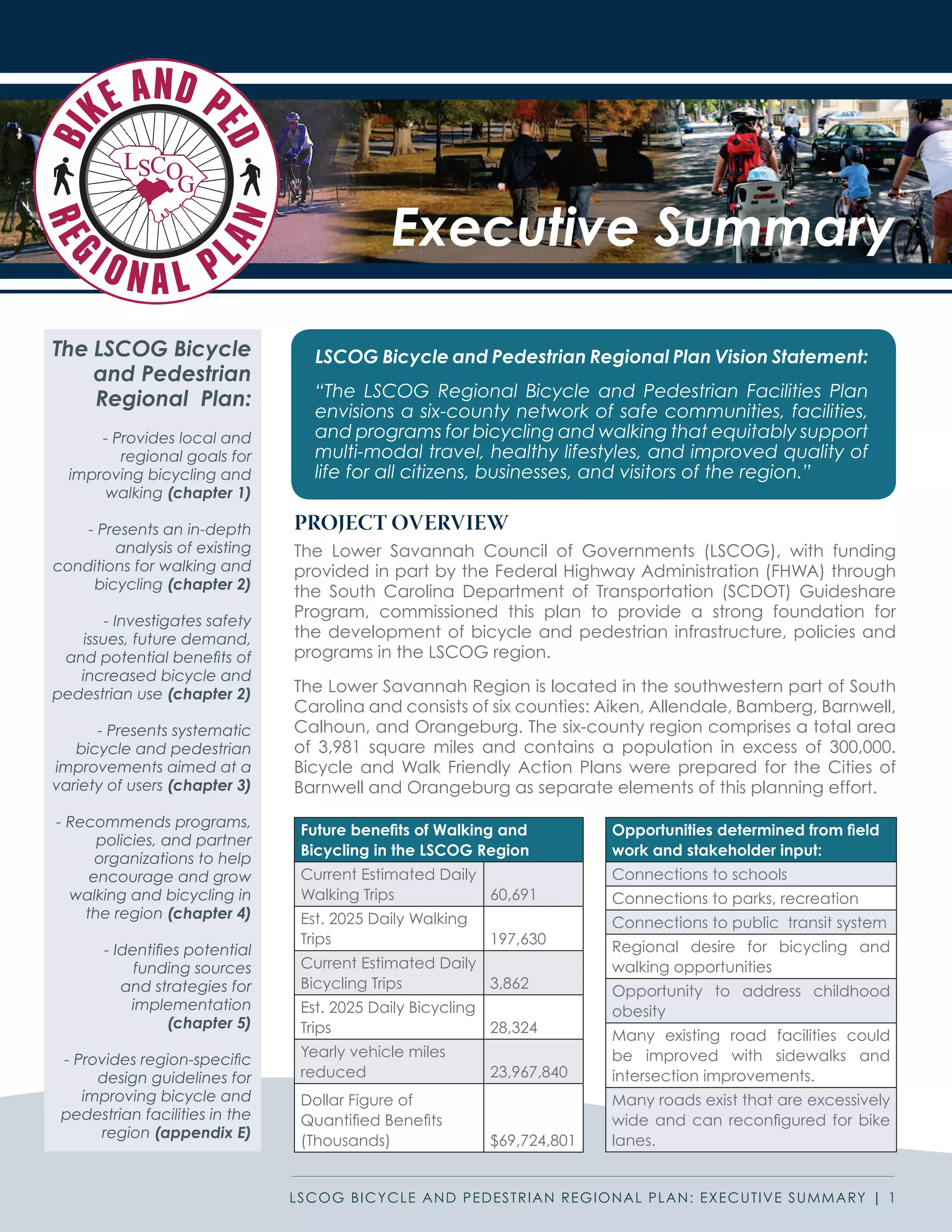 LSCOG Bike and Pedestrian Regional Plan Executive Summary | PDF