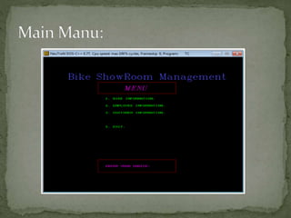 Bike showroom management | PPTX