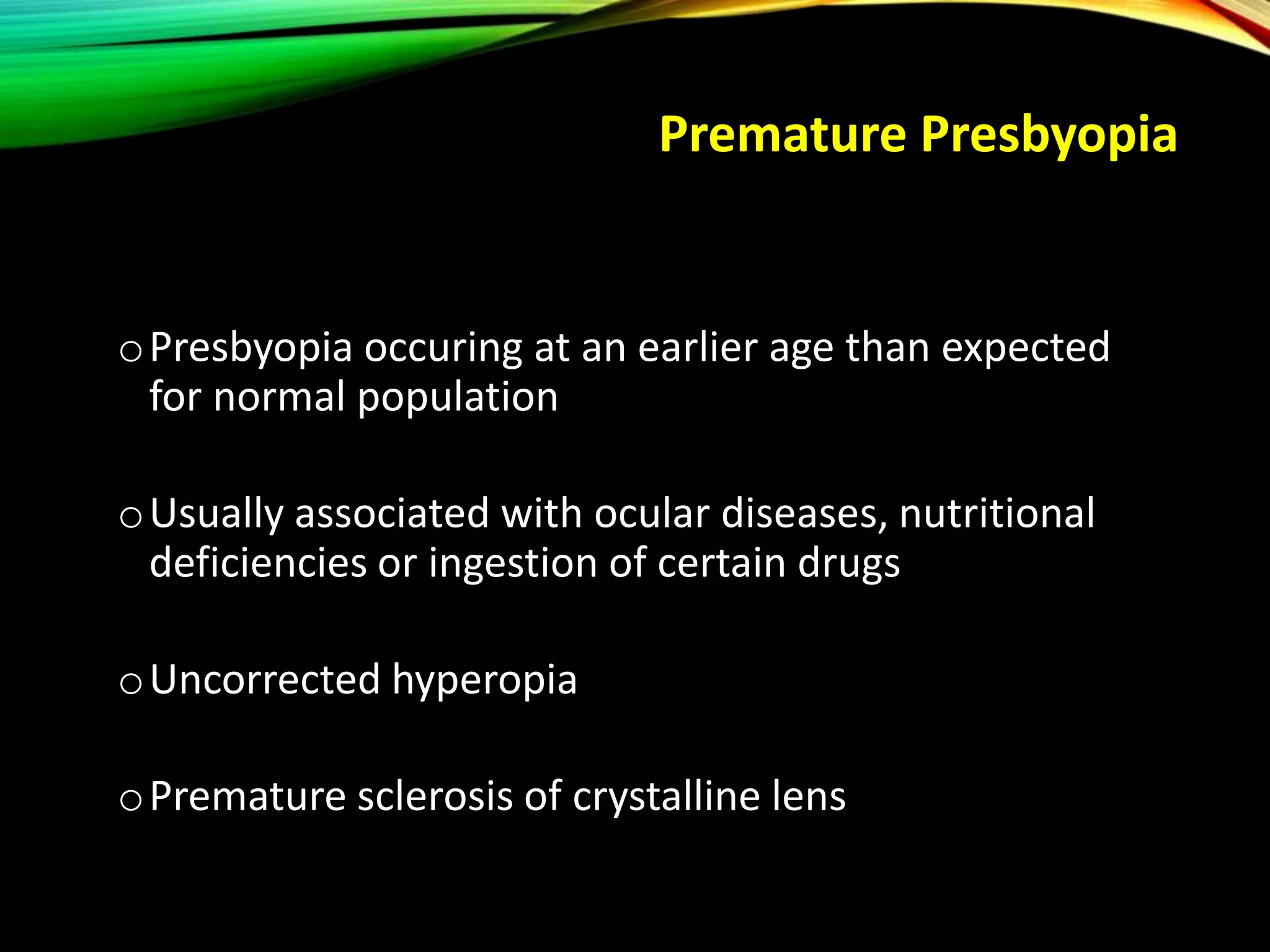 Presbyopia/ Methods of Presbyopic Addition Determination (healthkura ...
