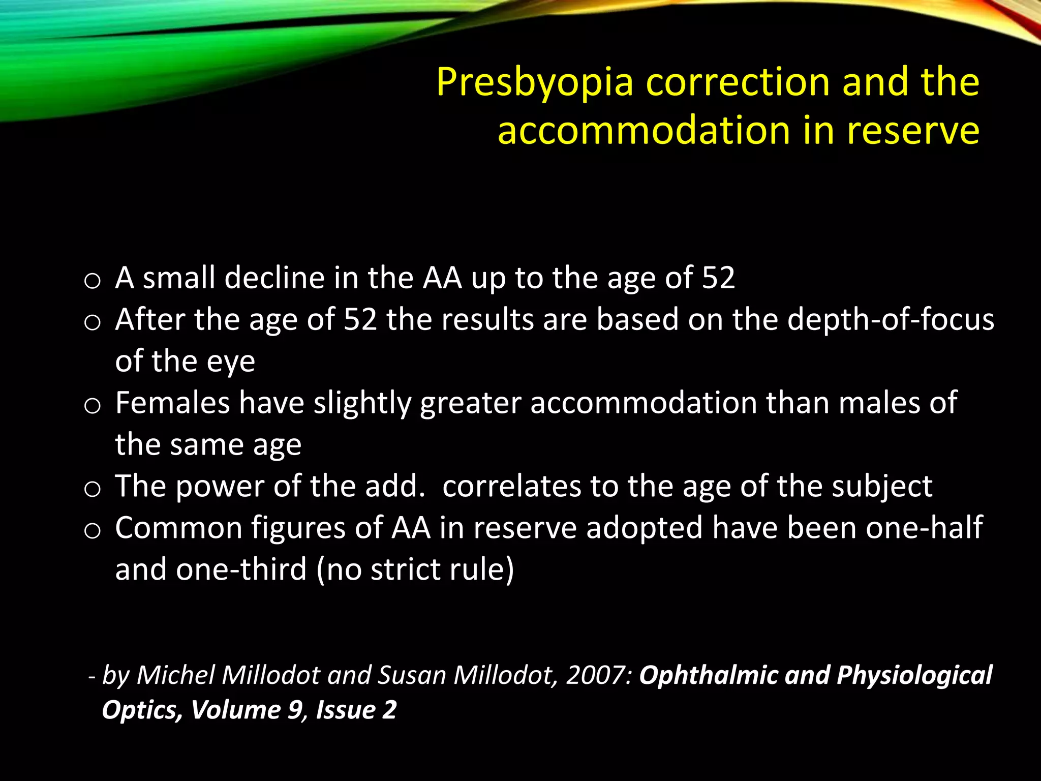 Presbyopia/ Methods of Presbyopic Addition Determination (healthkura ...