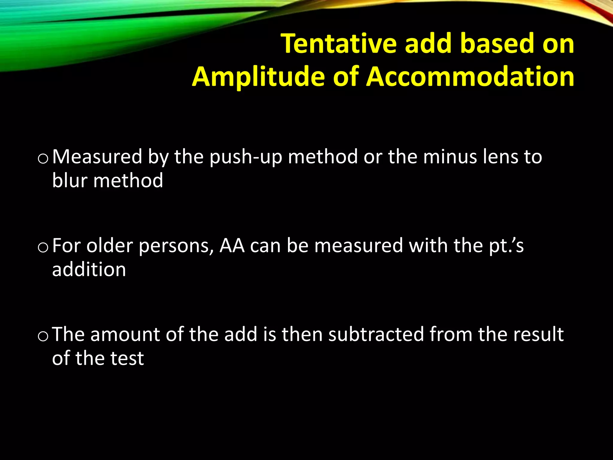 Presbyopia/ Methods of Presbyopic Addition Determination (healthkura ...