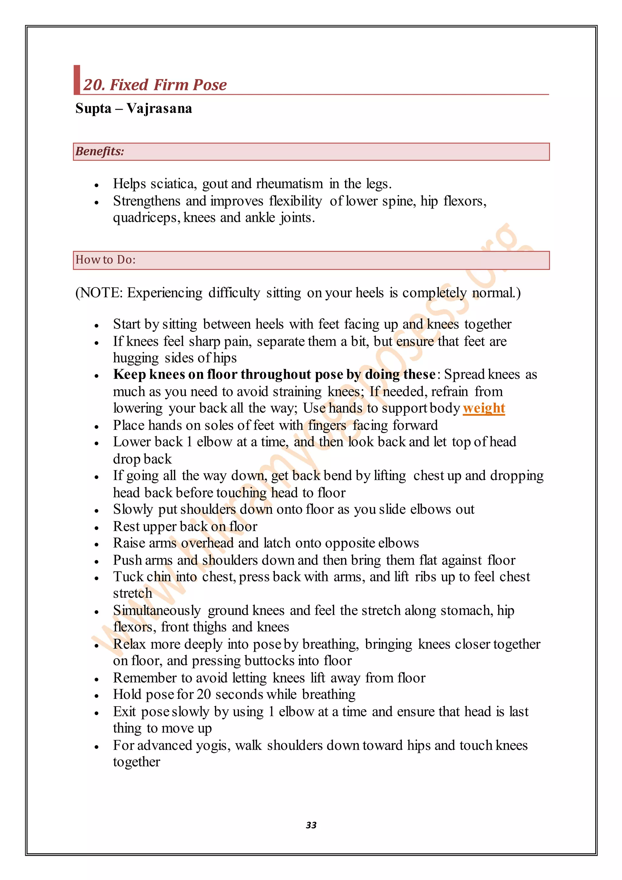 Get Detailed Guide of 26 Bikram yoga Poses & Benefits | PDF