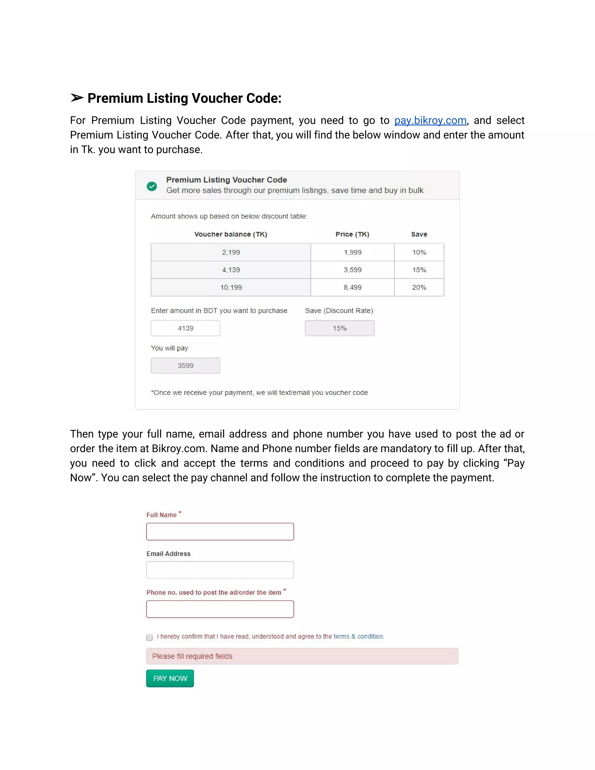 Introducing Bikroy's Payment Procedure | PDF
