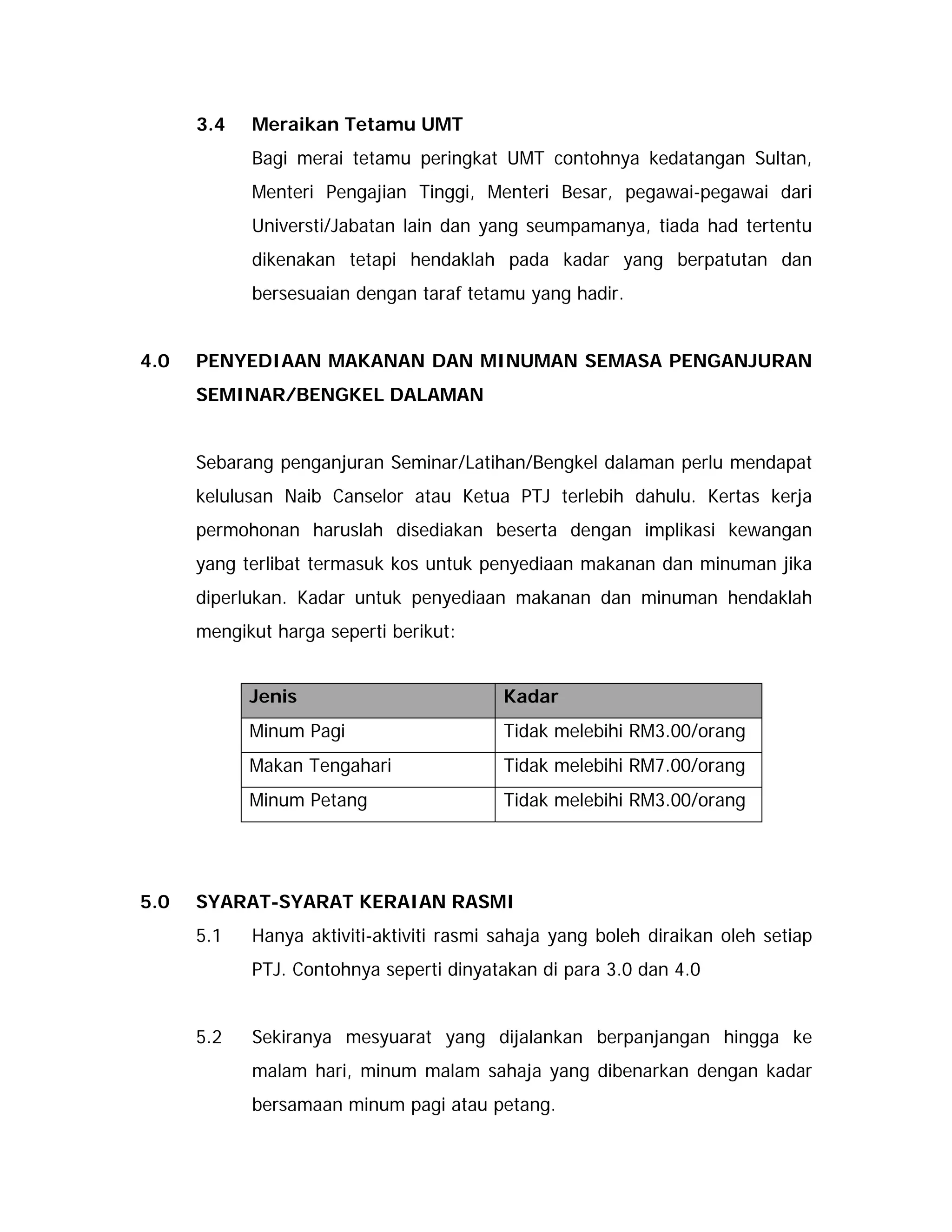 Bil 1 tahun 2010 garis panduan penetapan kadar keraian rasmi pejabat ...