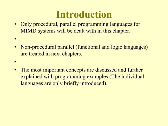 BIL406-Chapter-11-MIMD Programming Languages.ppt | Programming Languages | Computing
