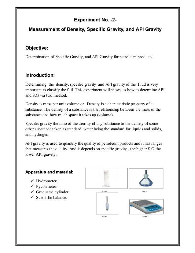 How to measure density, specific gravity and API gravity?