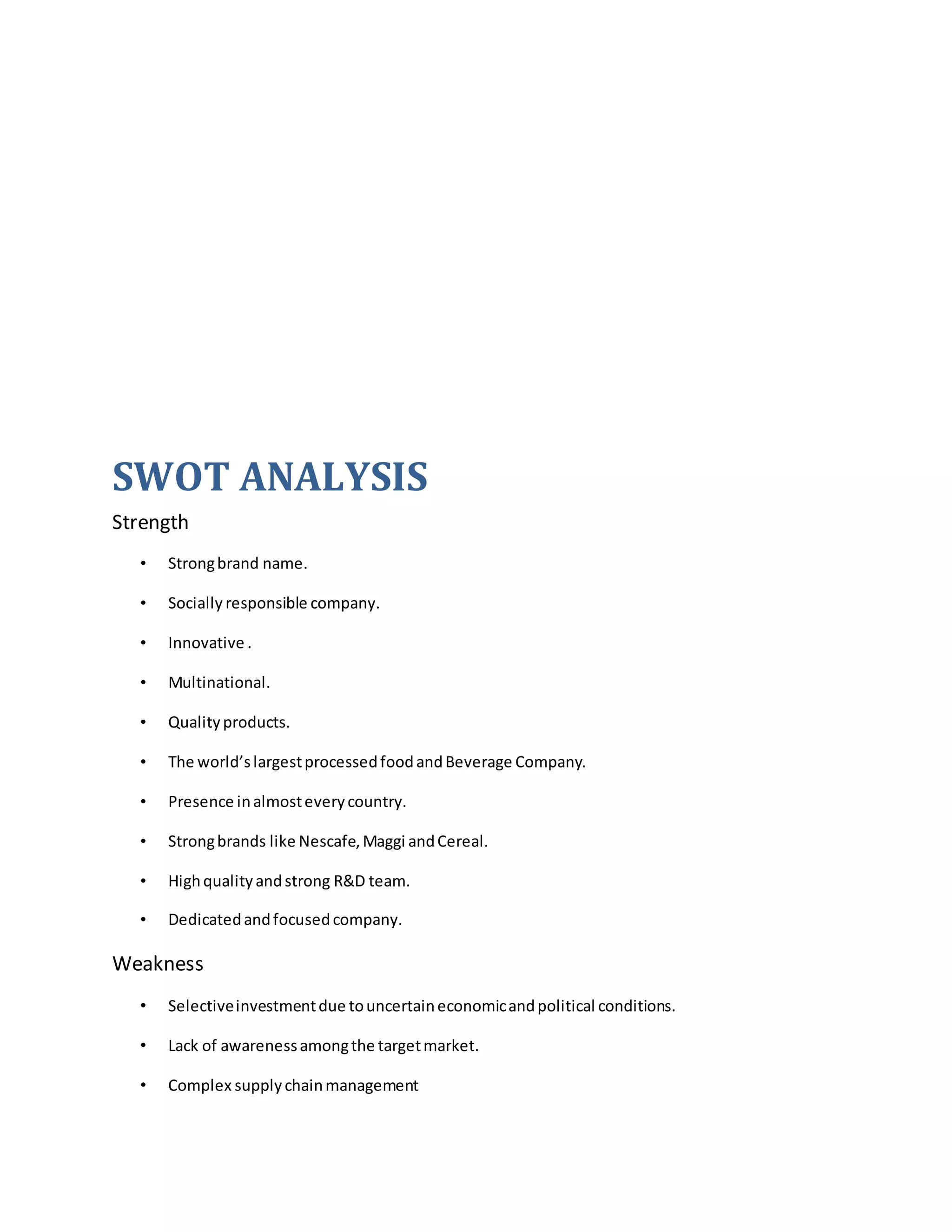 Swot Analysis | DOCX