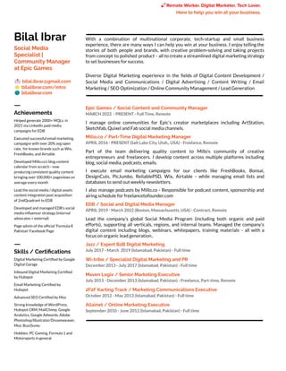 Bilal Ibrar - Resume 2024 - Digital Marketing | PDF