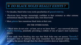 BLACK HOLES ( peculiar object in space ) | PPTX