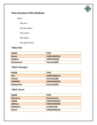 Database Management System of Travel Co. | PDF