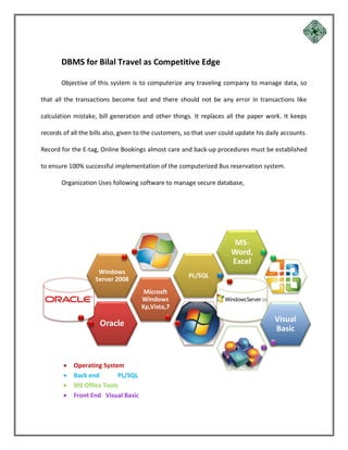 Database Management System of Travel Co. | PDF