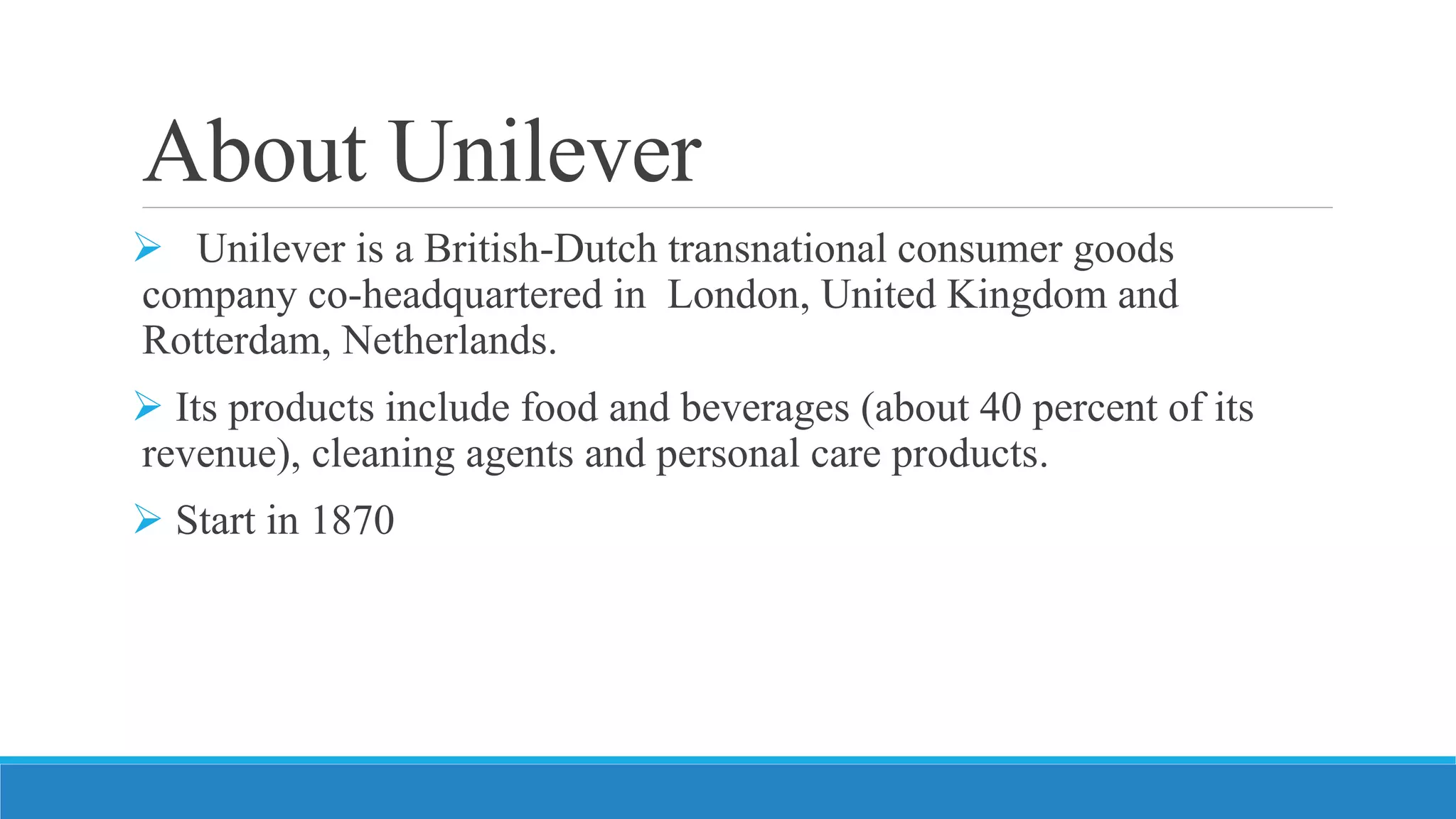 Final Report on Unilever | PPTX