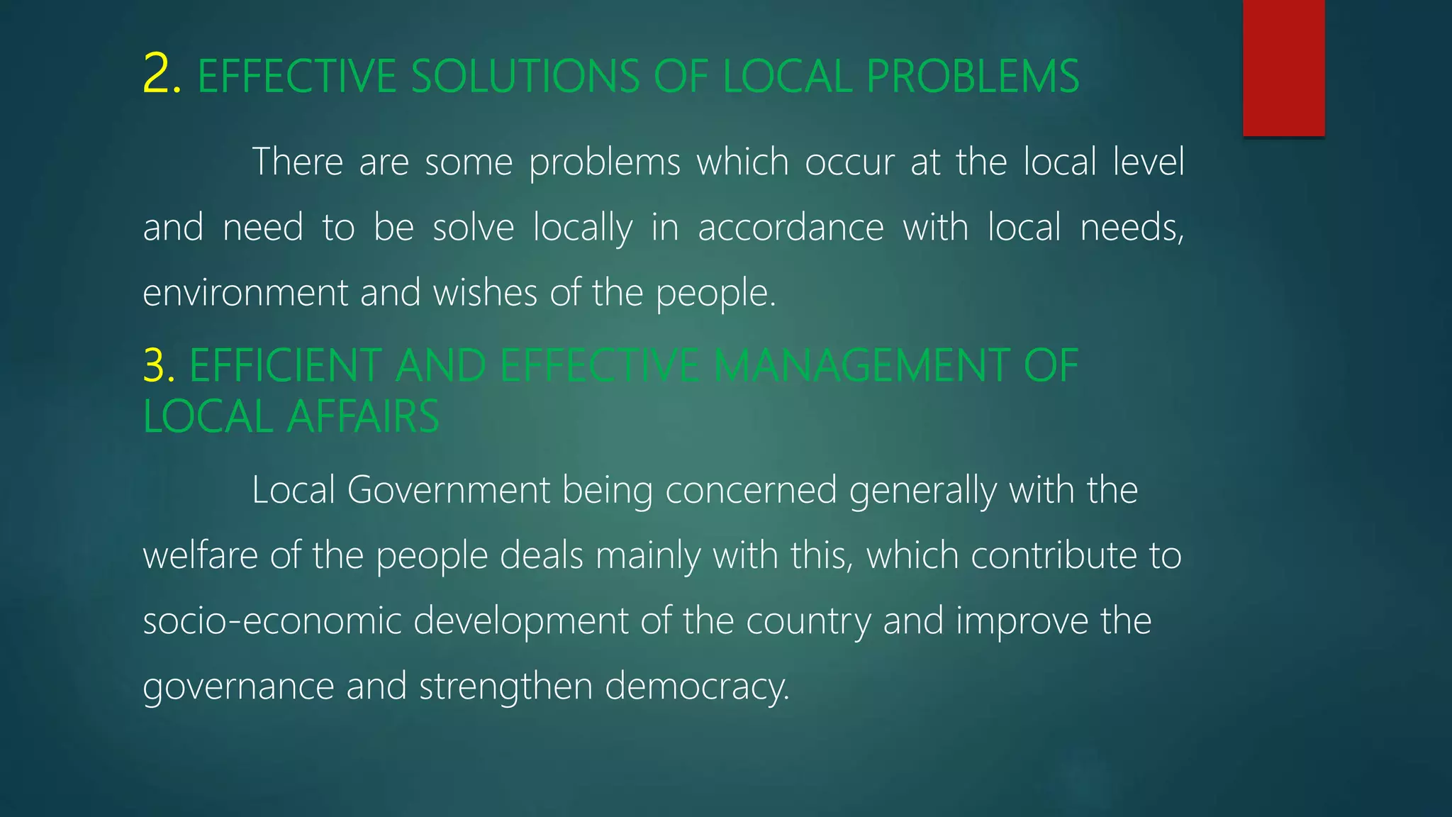 Importance of Local Government in Democracy and Good Governance | PPTX