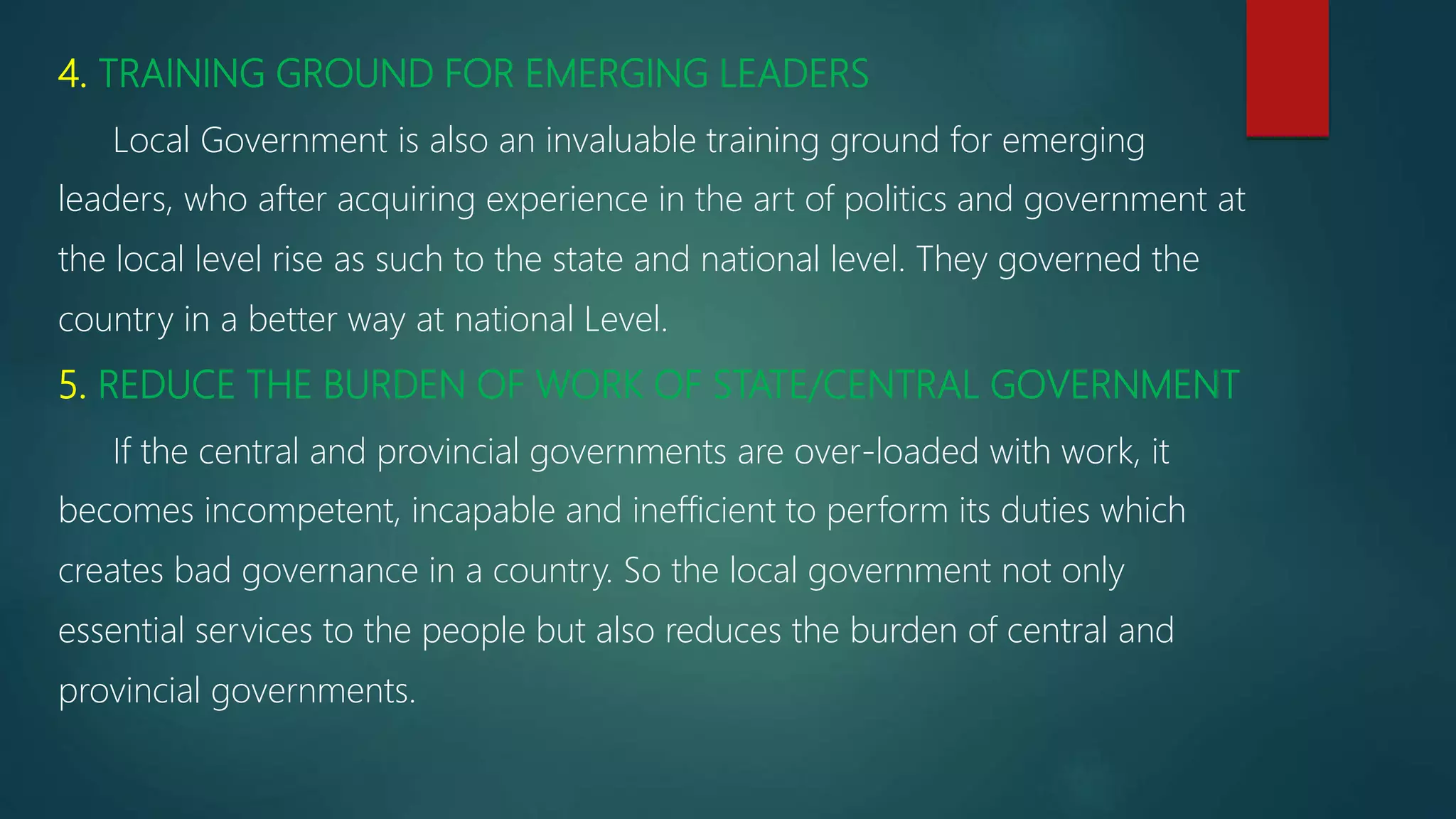 Importance of Local Government in Democracy and Good Governance | PPTX