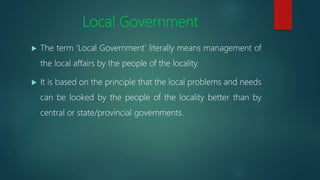 Importance of Local Government in Democracy and Good Governance | PPTX