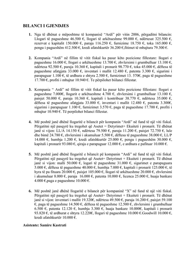 Bilanci i gjendjes | DOCX