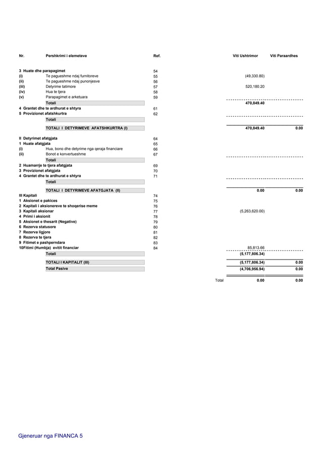 Bilanci kontabel | PDF