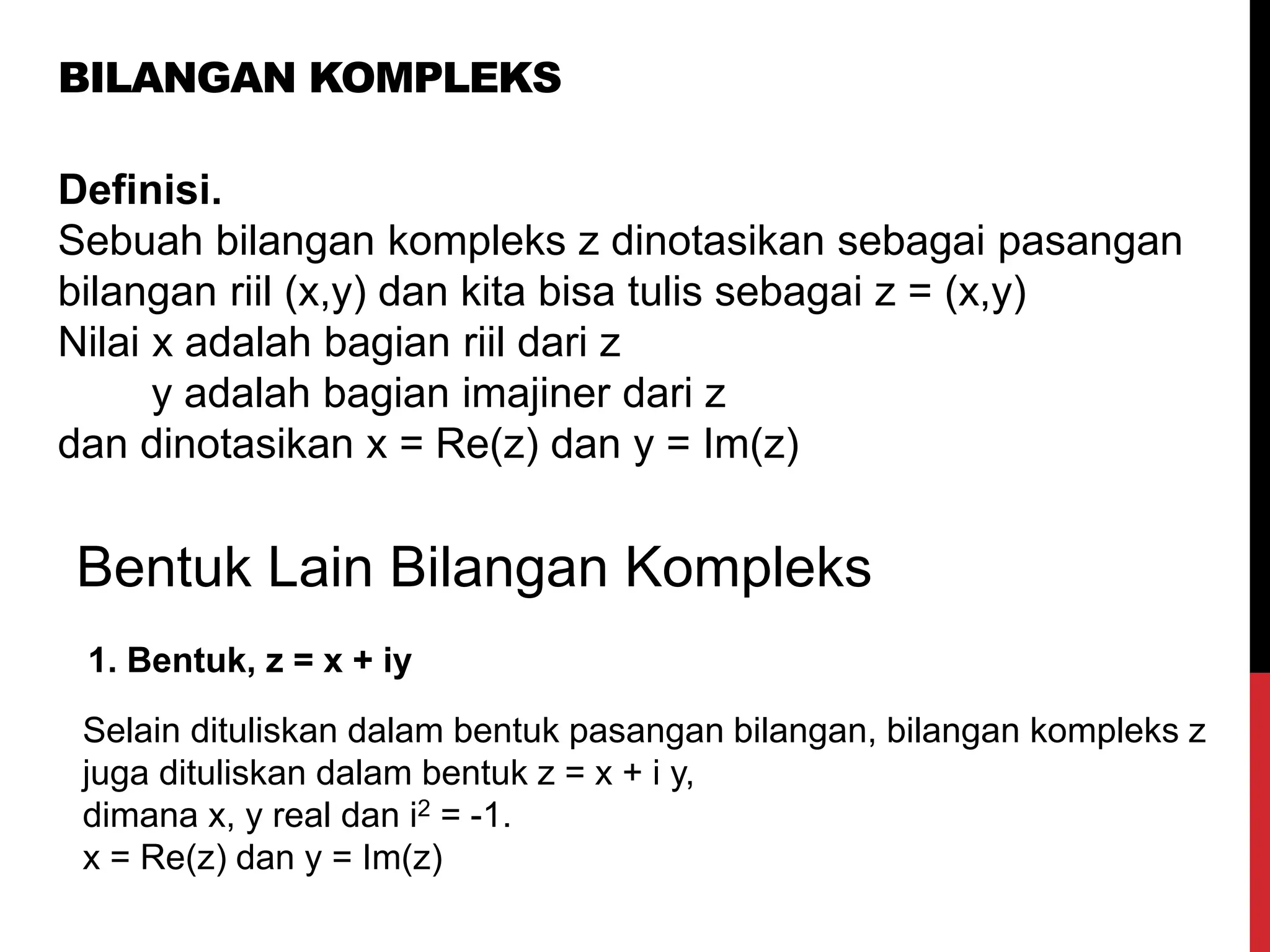 BILANGAN-KOMPLEKS MATEMATIKA LANJUTAN KELAS 11 | PPT