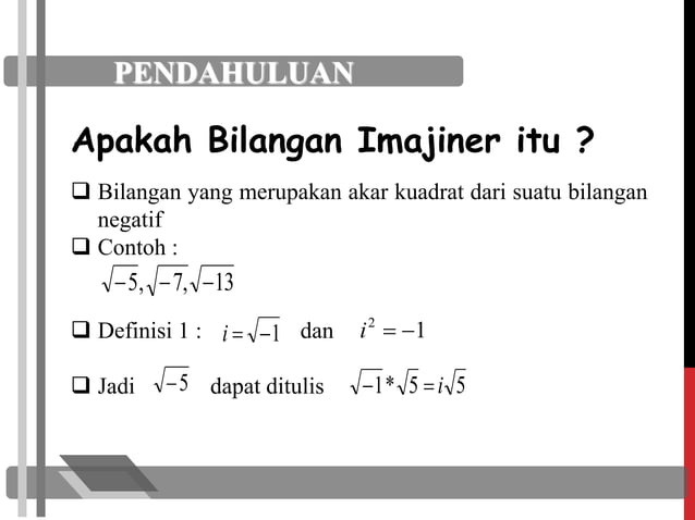 BILANGAN-KOMPLEKS MATEMATIKA LANJUTAN KELAS 11 | PPT