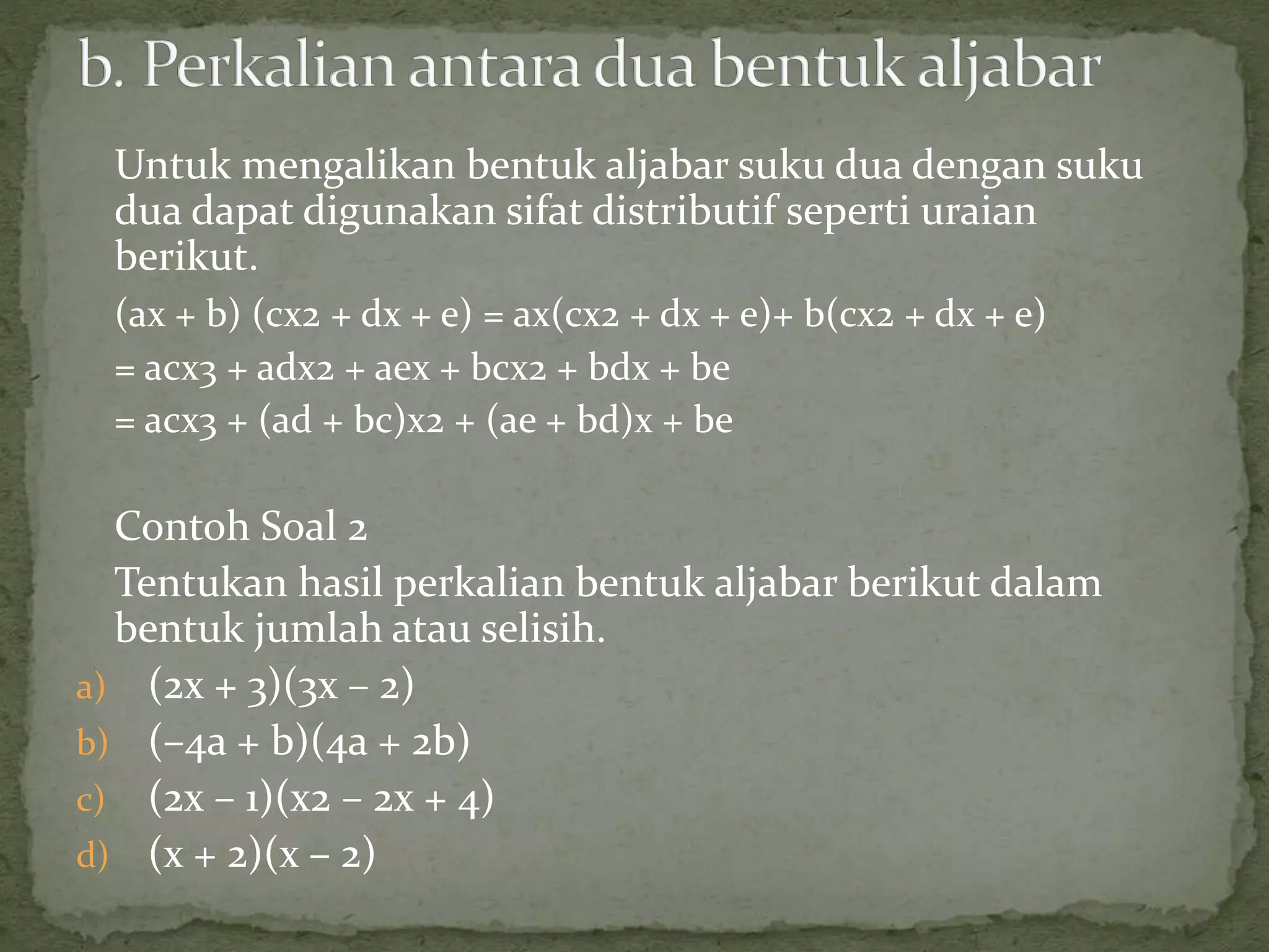 Bilangan aljabar | PPTX