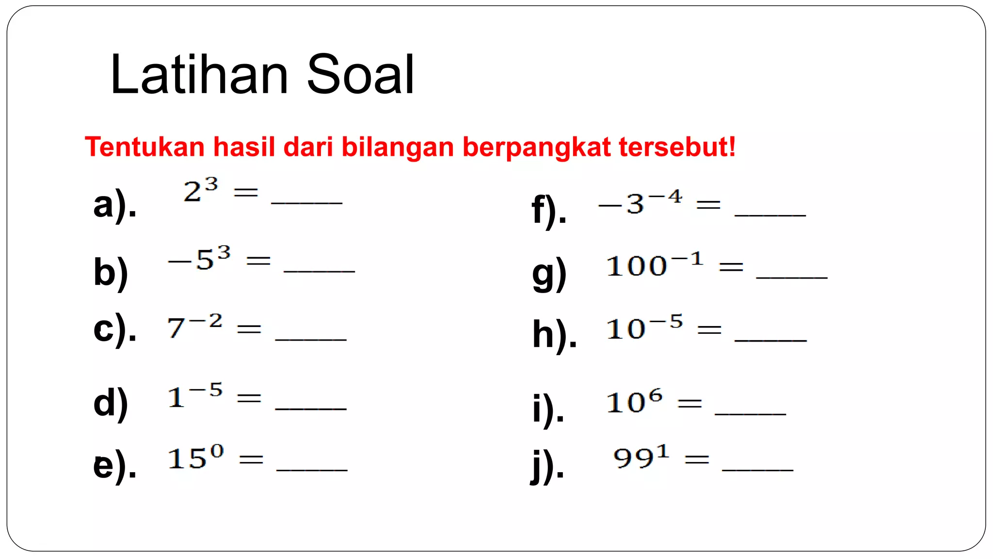 Bilangan berpangkat Matematika kelas 9 | PPTX