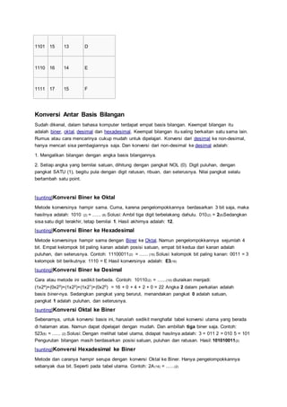 Bilangan biner | DOCX