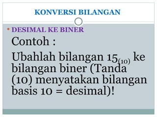 BILANGAN BINER TEKNIK KOMPUTER JARINGANN | PPT