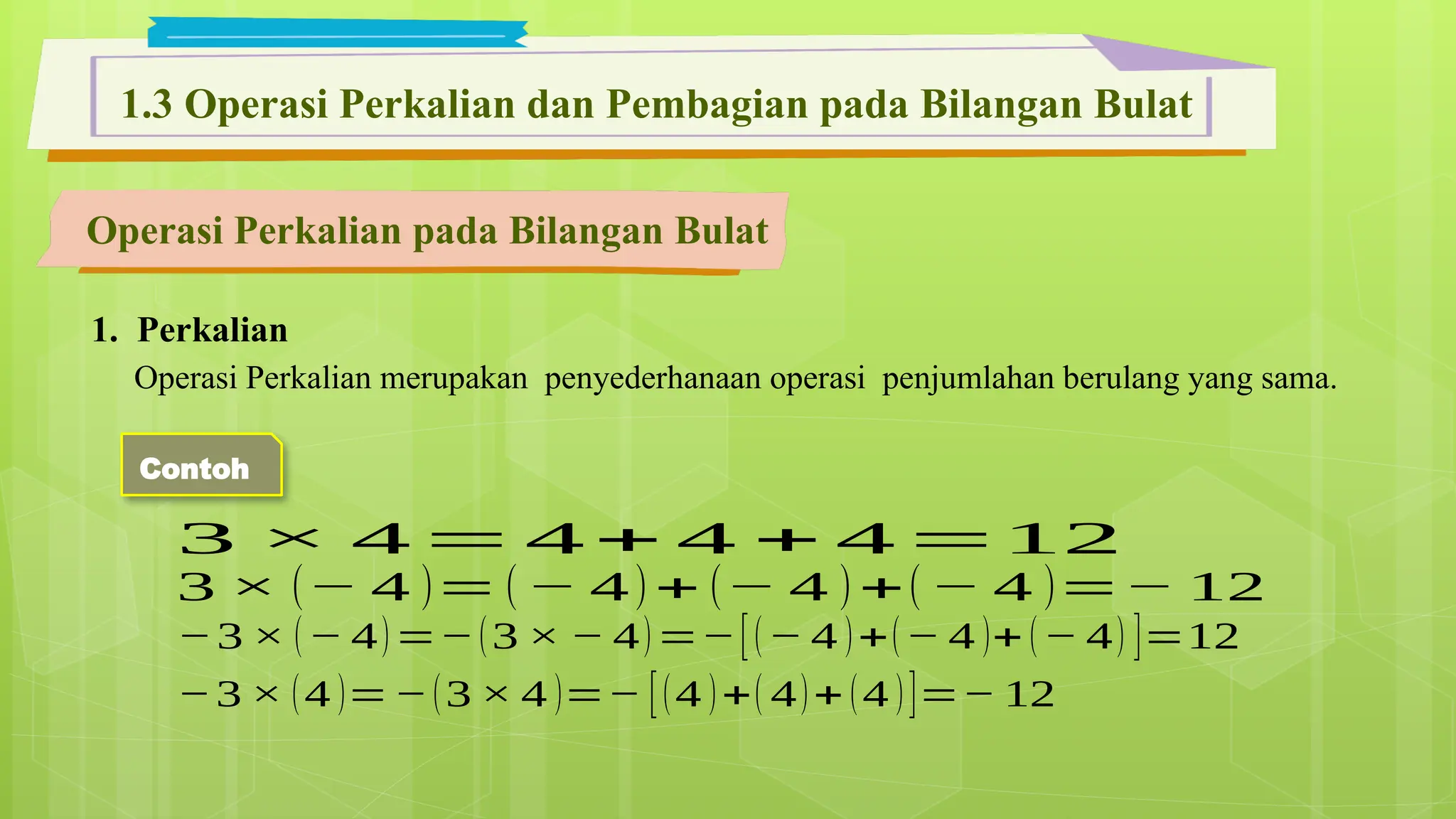 materi bilangan bulat untuk kelas 7 kurikulum merdeka | PPTX