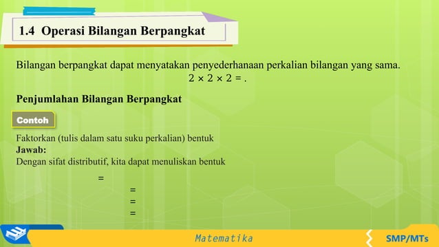 materi bilangan bulat untuk kelas 7 kurikulum merdeka | PPTX