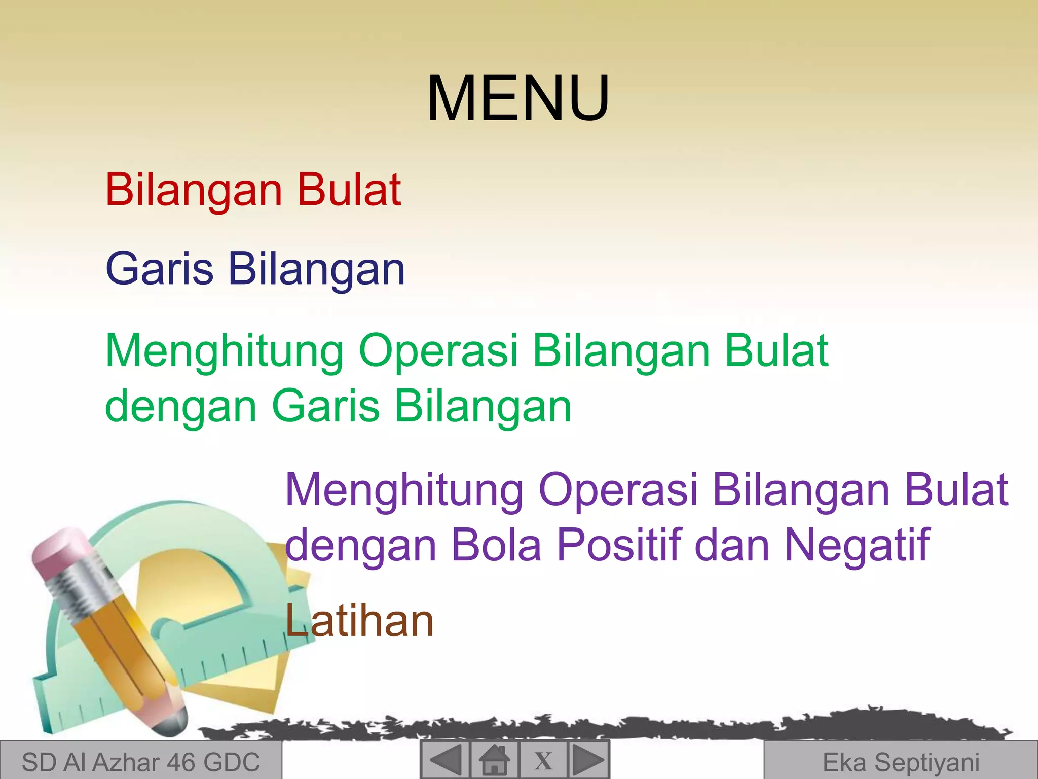 Kelas 4 Tema 5: Bilangan bulat | PPTX