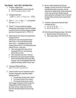 LATIHAN SOAL BILANGAN BULAT | PDF