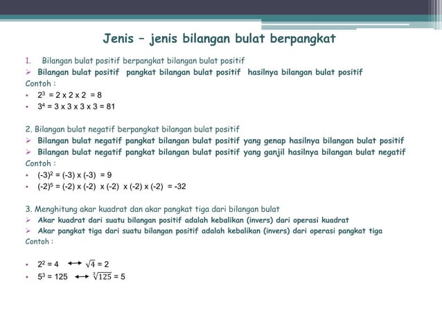 Bilangan bulat berpangkat | PPT
