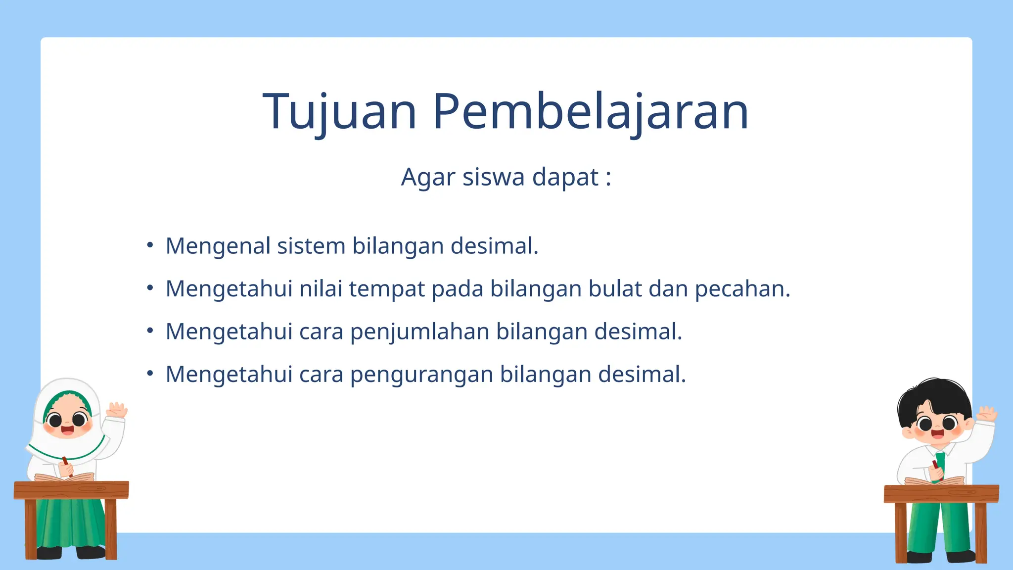 Bilangan Desimal Presentasi Operasi Hitung Matematika Angka Biru Putih ...