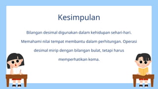 Bilangan Desimal Presentasi Operasi Hitung Matematika Angka Biru Putih ...