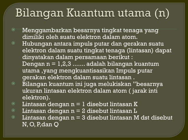 STRUKTUR ATOM DAN BILANGAN KUANTUM (ANORGANIK) | PPT