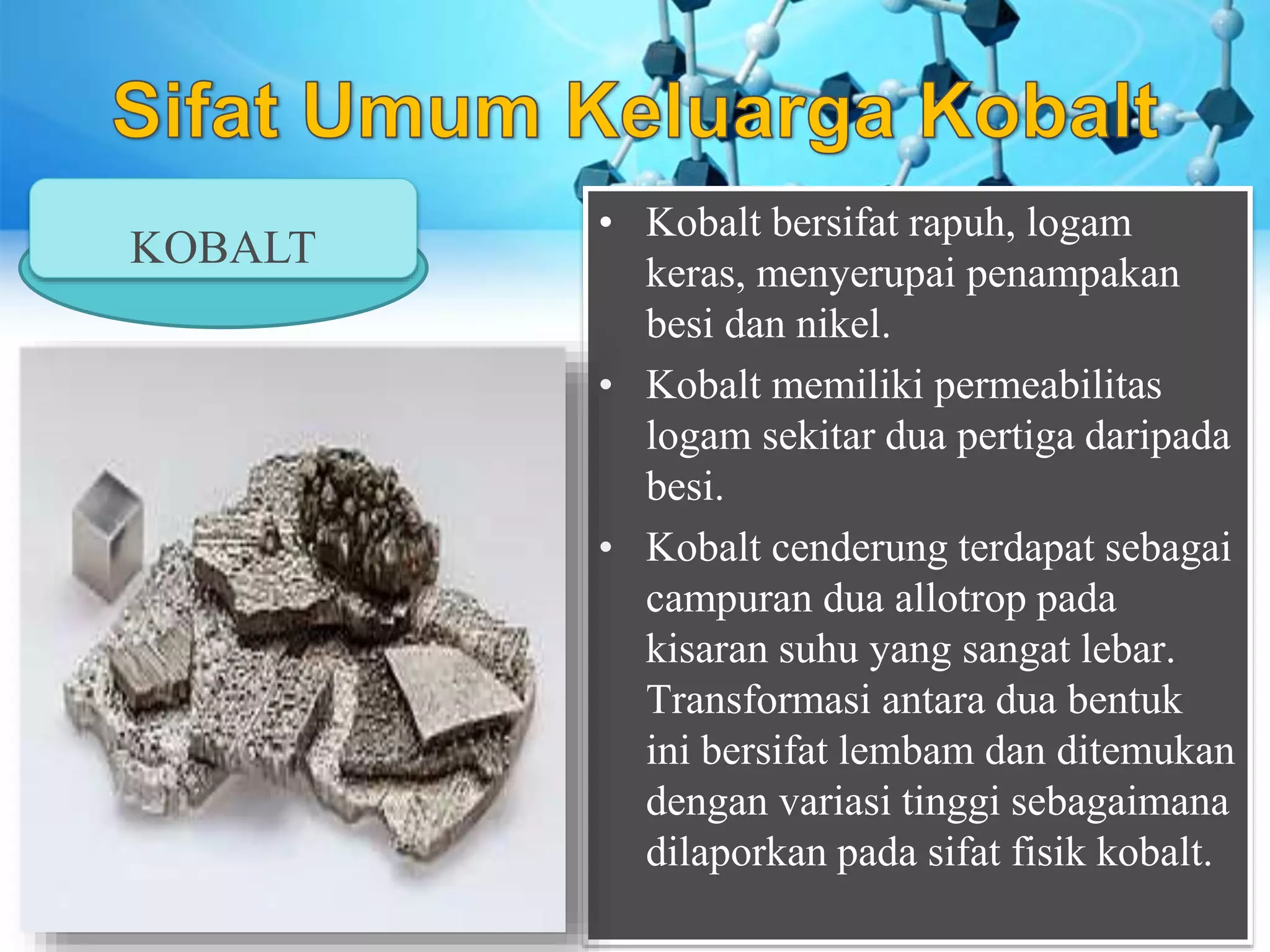 Bilangan Oksidasi dan Sifat Umum Keluarga Kobalt | PPTX