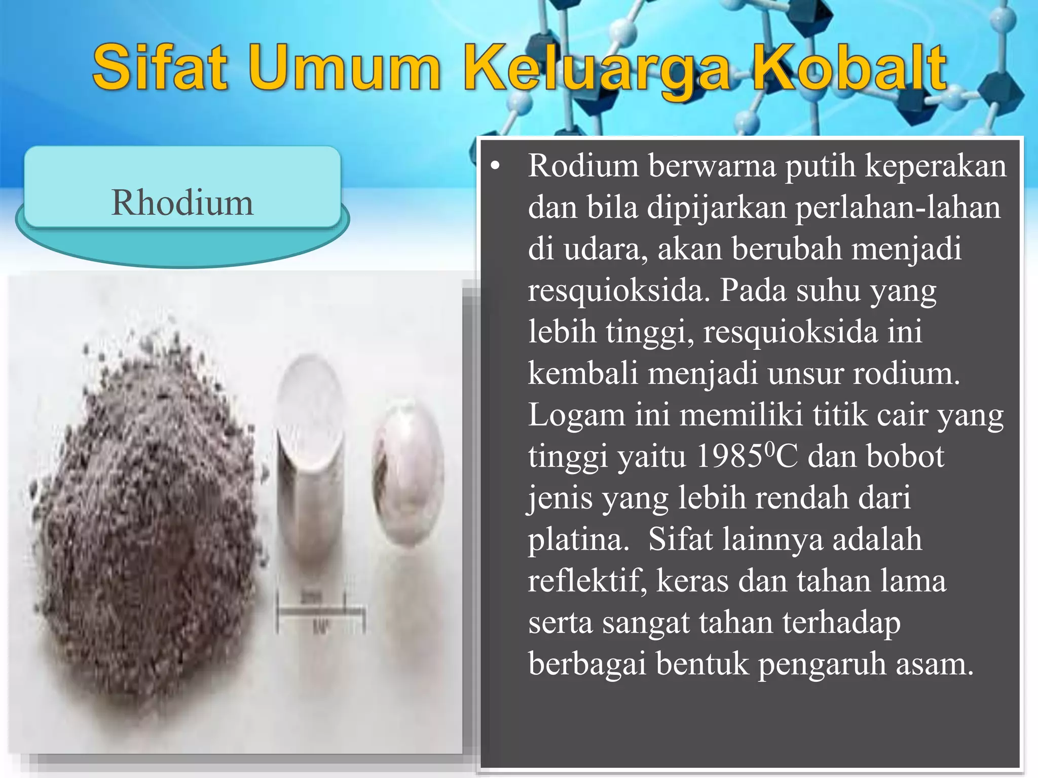 Bilangan Oksidasi dan Sifat Umum Keluarga Kobalt | PPTX