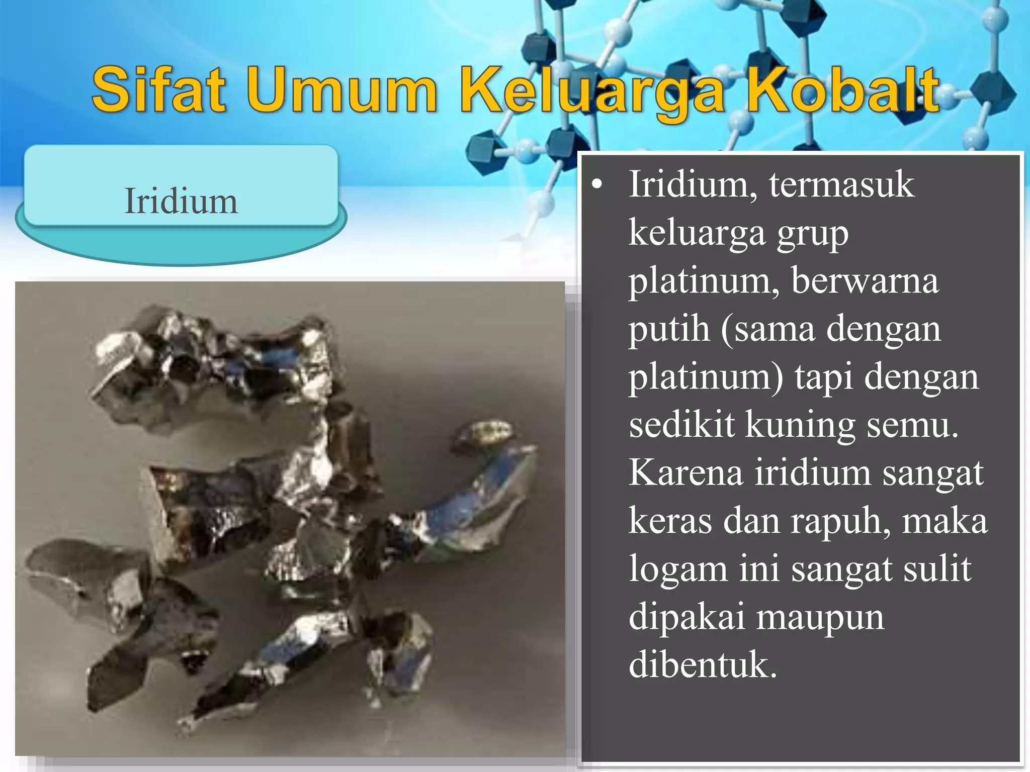 Bilangan Oksidasi dan Sifat Umum Keluarga Kobalt | PPTX