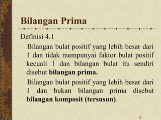 Materi Bilangan Prima di mata kuliah teori bilangan | PPTX