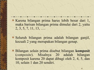 Materi Bilangan Prima di mata kuliah teori bilangan | PPTX