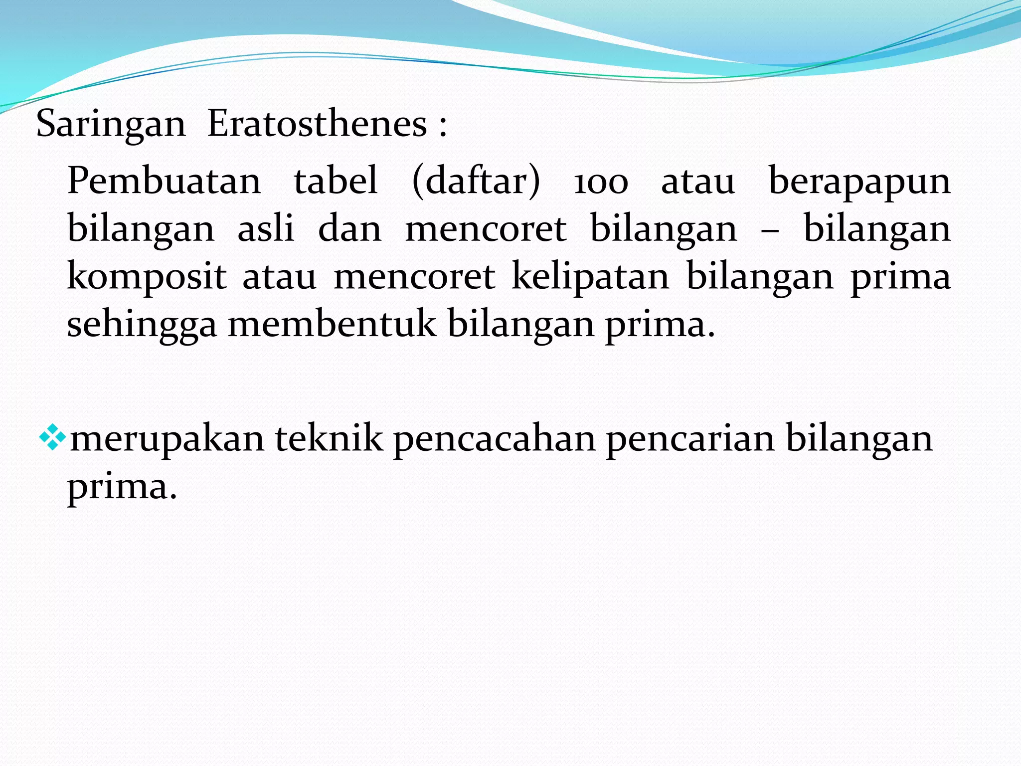 Bilangan prima dan tfm ( teori & aplikasi ) | PPTX