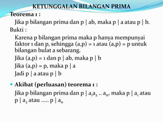 Bilangan prima dan tfm ( teori & aplikasi ) | PPTX