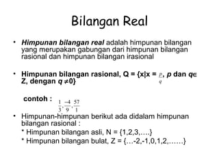 Bilangan real firdayanti01oke | PPT