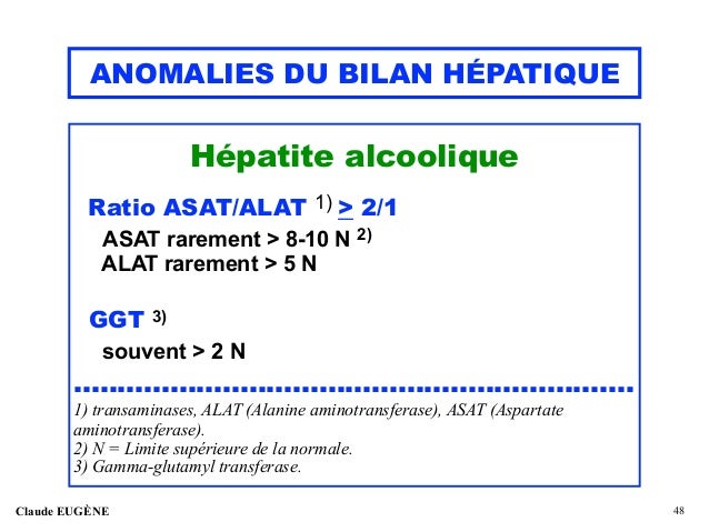 ANOMALIES DU BILAN HEPATIQUE Conduite à tenir