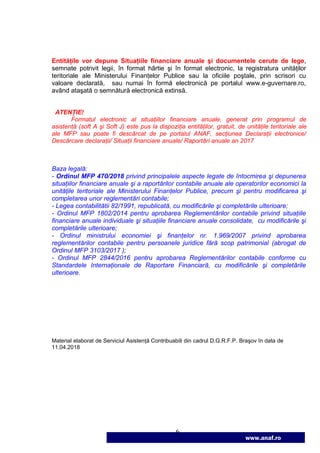 Bilanturi 2017 - ANAF | PDF