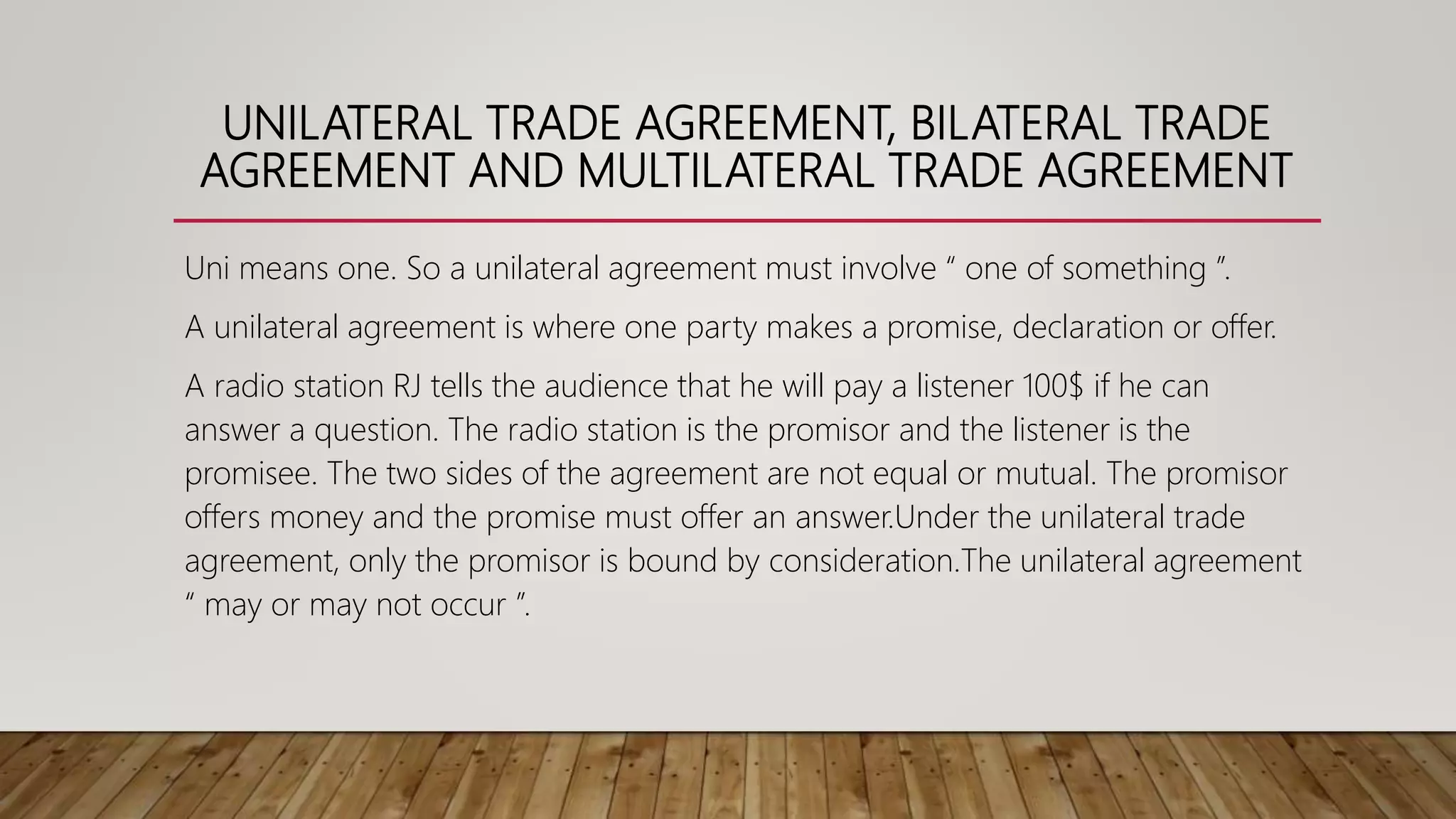 Bilateral agreements- Yashvanth G Nayak | PPTX