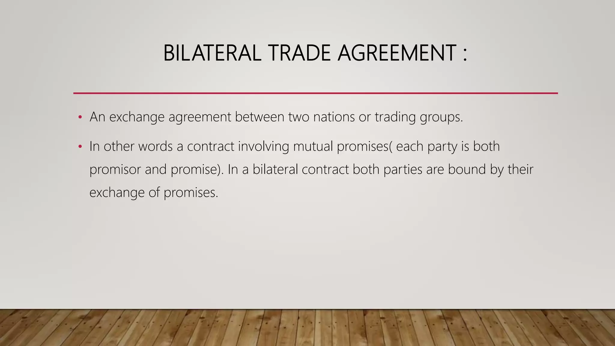 Bilateral agreements- Yashvanth G Nayak | PPTX