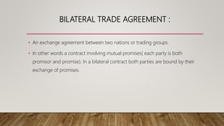 Bilateral agreements- Yashvanth G Nayak | PPTX