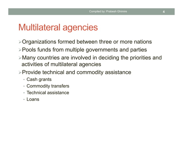 Bilateral and Multilateral Organizations in Nepal | PDF